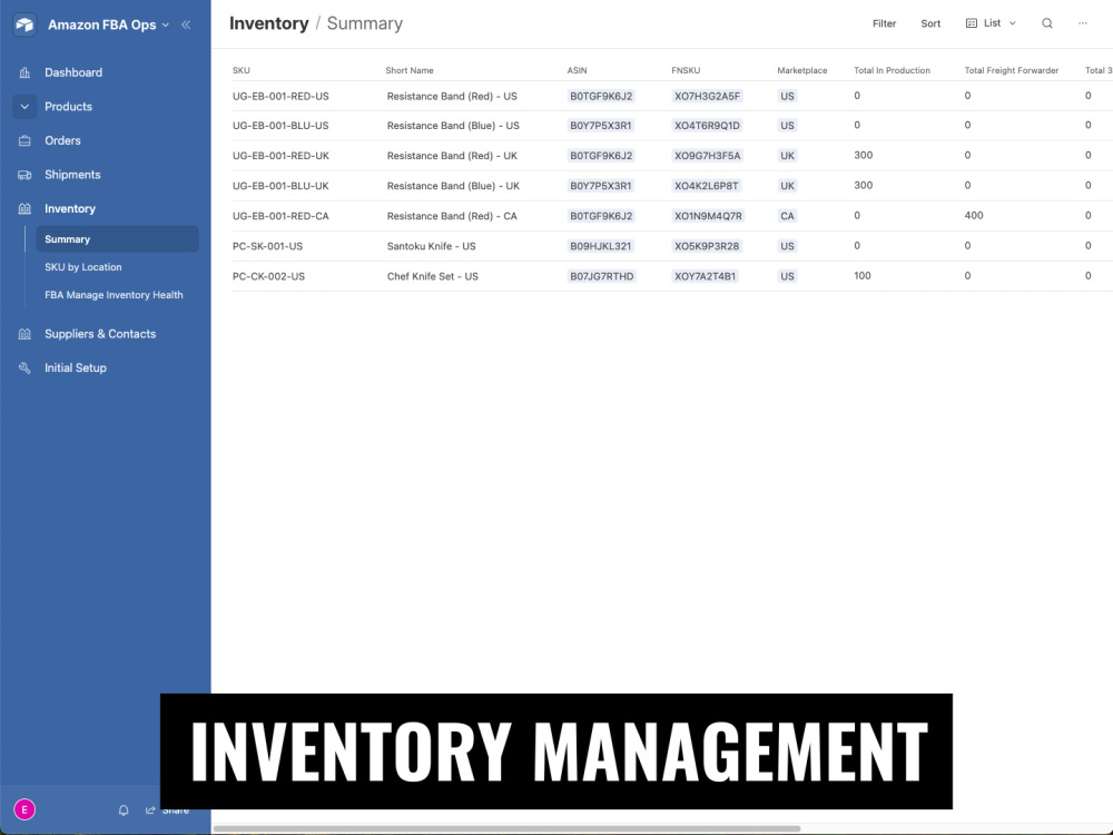 An Amazon FBA Order and Inventory Management system in Airtable | Upwork