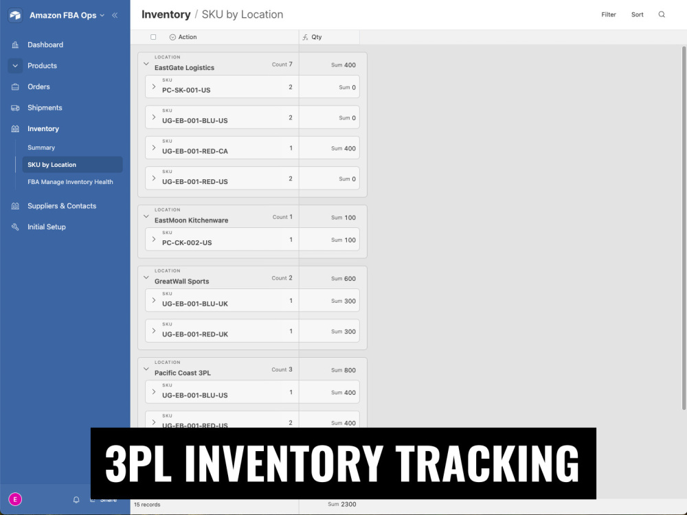 An Amazon FBA Order and Inventory Management system in Airtable | Upwork