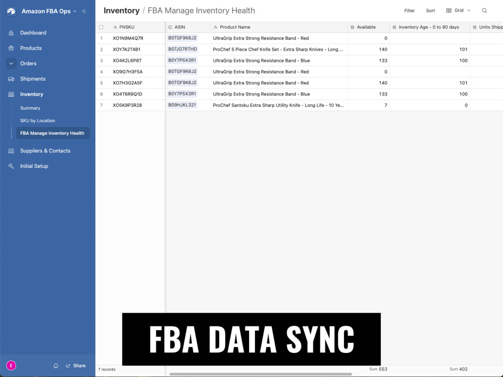 An Amazon FBA Order and Inventory Management system in Airtable | Upwork