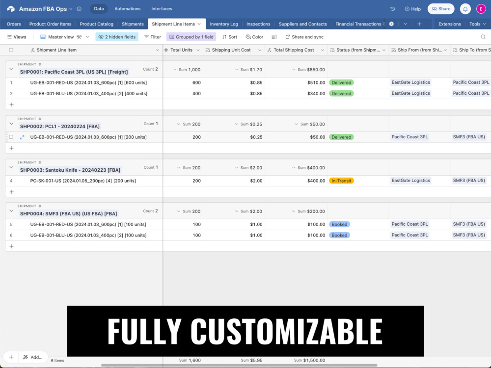 An Amazon FBA Order and Inventory Management system in Airtable | Upwork