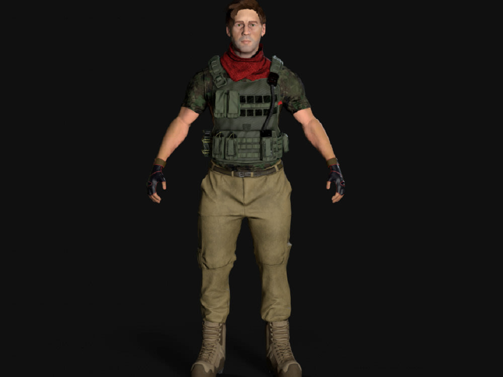 3d game modular character, 3d stylized model, texture uv map, texture ...