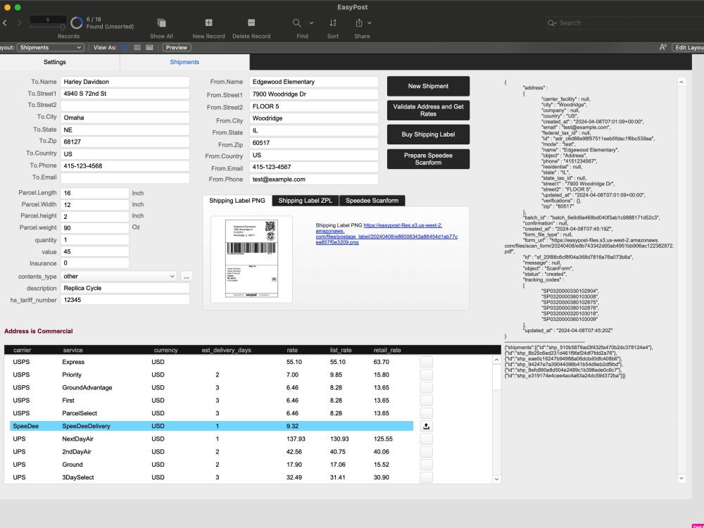 Easypost integration with Filemaker using Rest API | Upwork