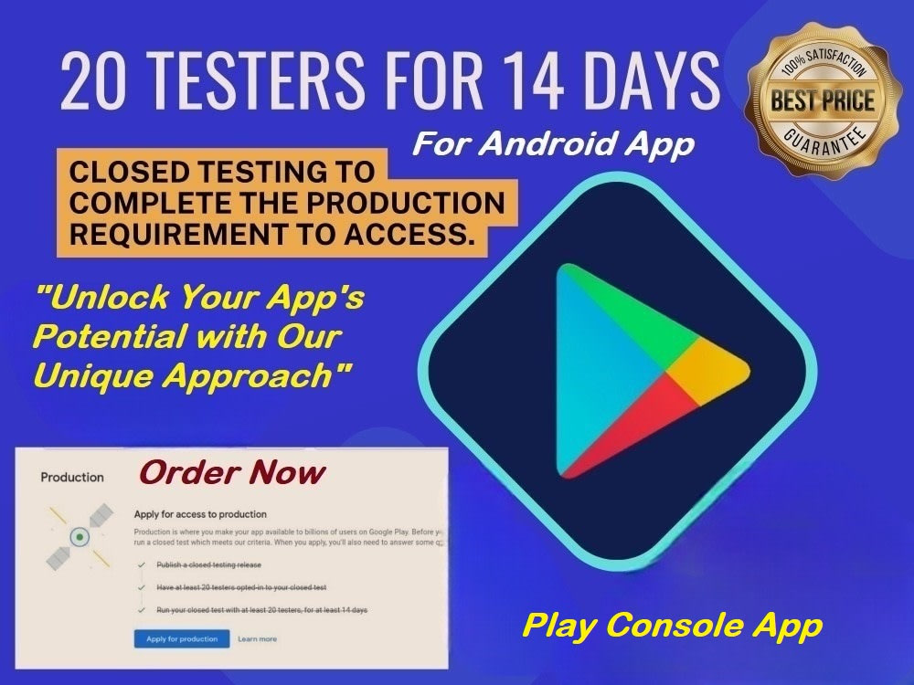 20 testers for 14 days for your android app testing, pre-release ...