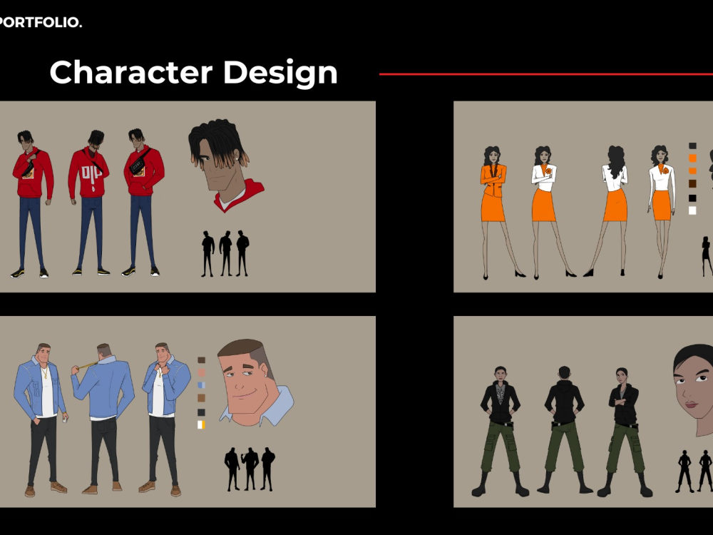 An expertly illustrated character design sheet | Upwork