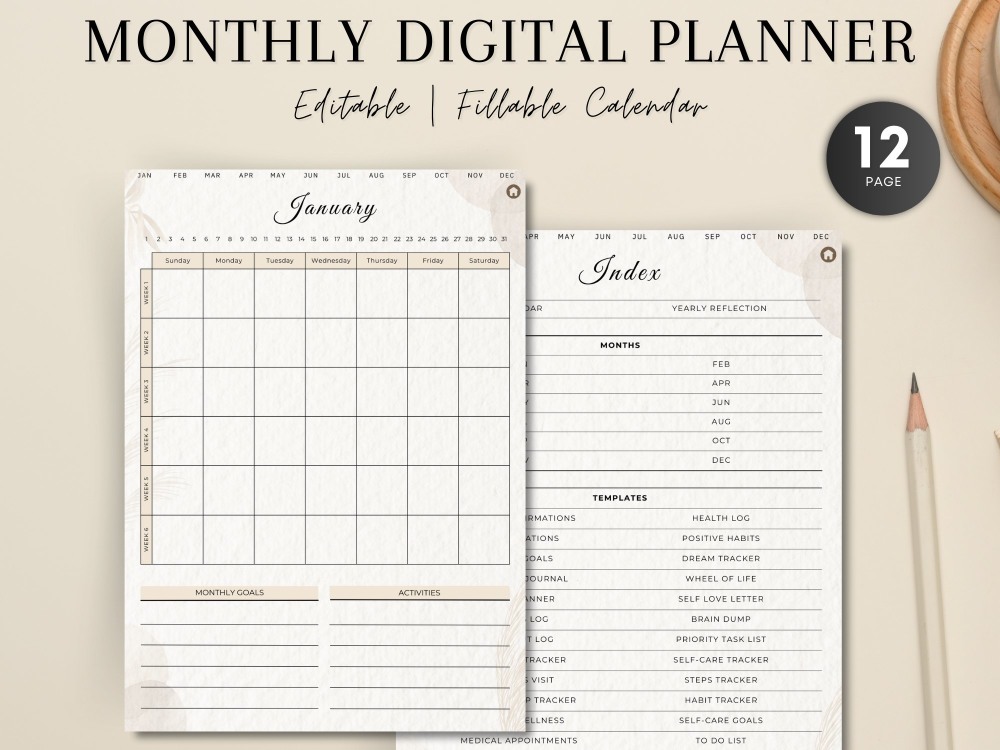 Custom digital planners, printable planners or journals fully ...