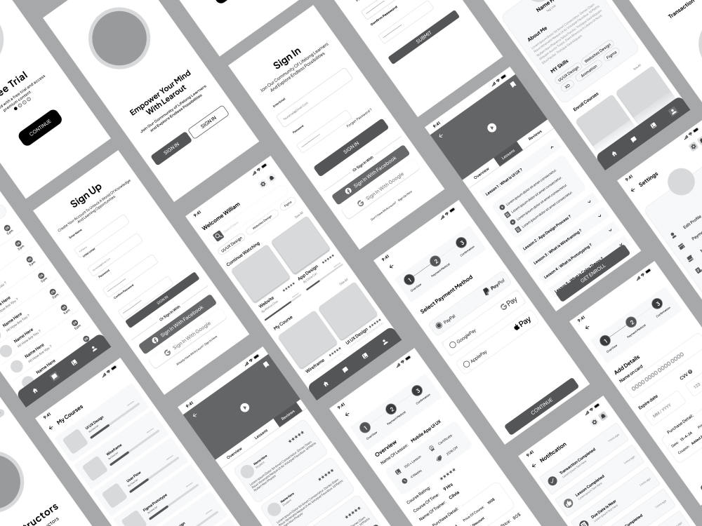 UI UX Wireframe Design for Mobile App & Website with Figma, Prototype ...