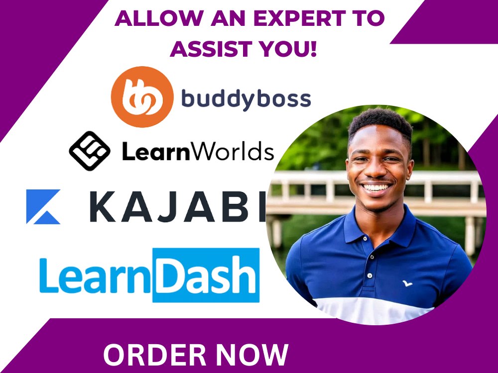 Online course website on Learndash, Buddyboss, Learnworlds, Kajabi | Upwork