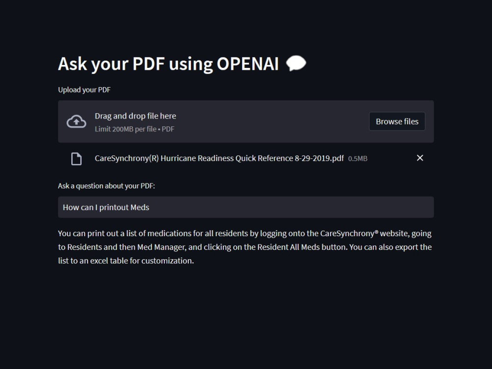 A application where you can upload your PDFs and Chat with them. | Upwork