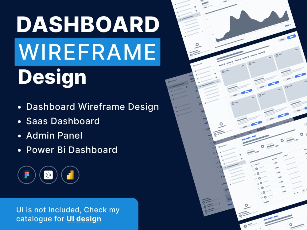 Data visualization wireframes for web and saas dashboard design in ...
