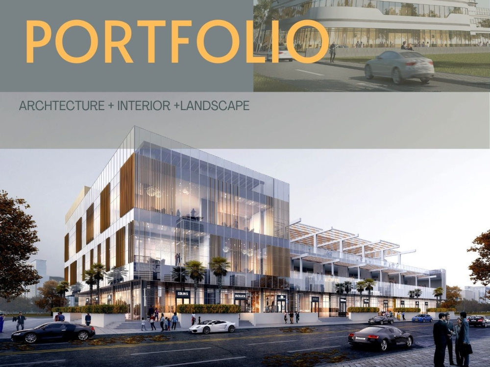 Architectural, interior, landscape design, 2d plan, rendered image ...