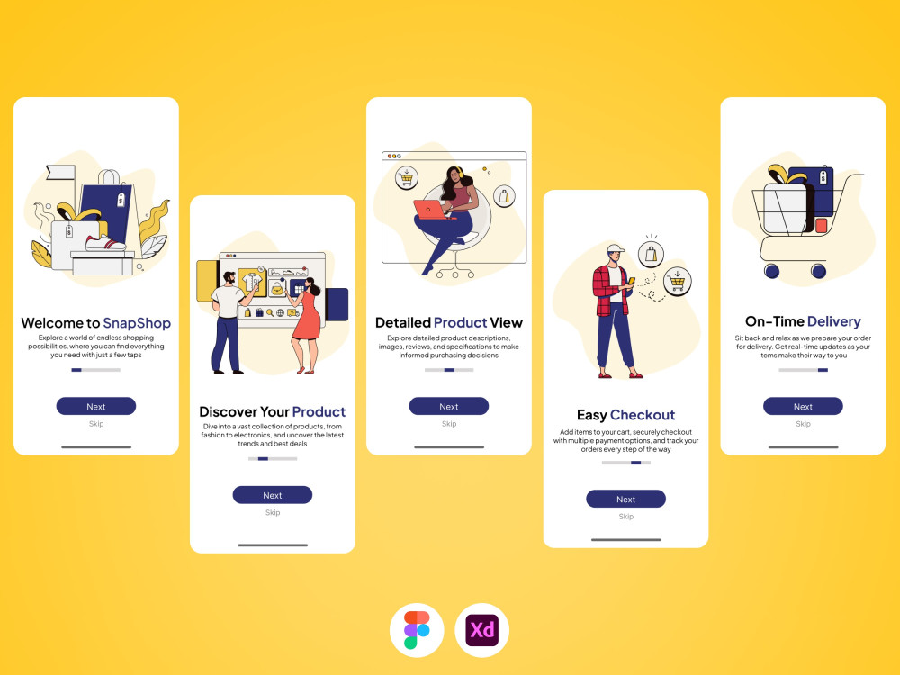 Splash and onboarding mobile screens for mobile app or web app | Upwork