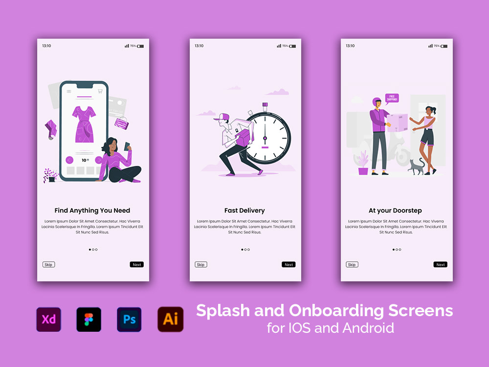 Splash screen design onboarding screen design for mobile app in figma ...