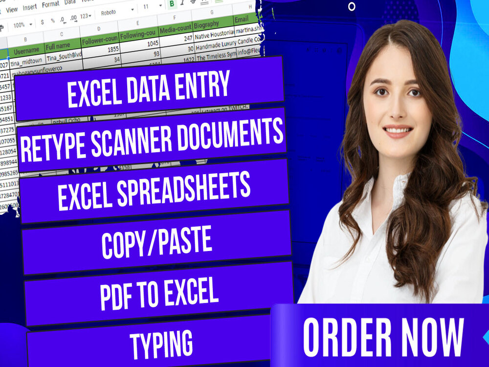 Excel Data Entry Pdf Conversion Copy Paste And Typing Work Upwork