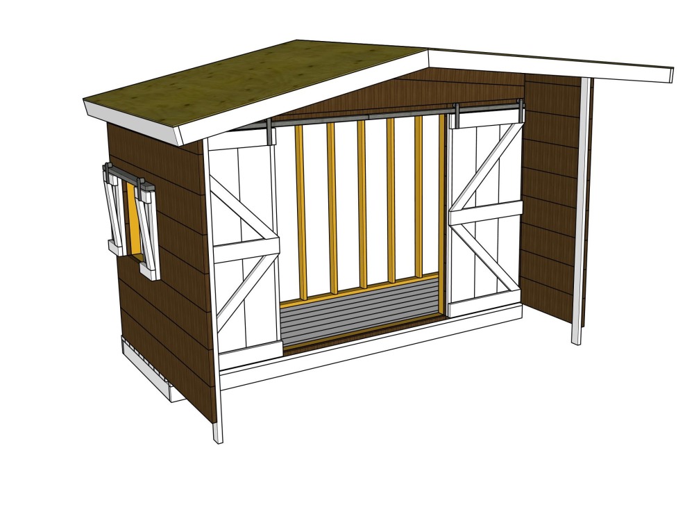 A 3d, 2d, CAD model of an outdoor shed woodworking build plan | Upwork