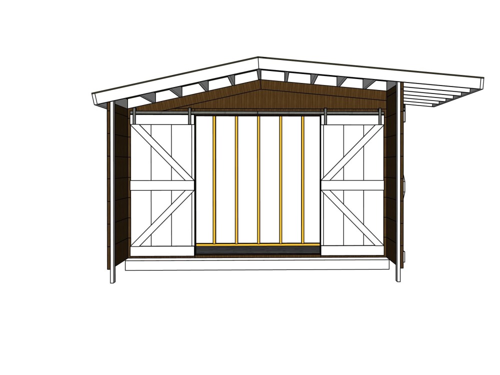 A 3d, 2d, CAD model of an outdoor shed woodworking build plan | Upwork