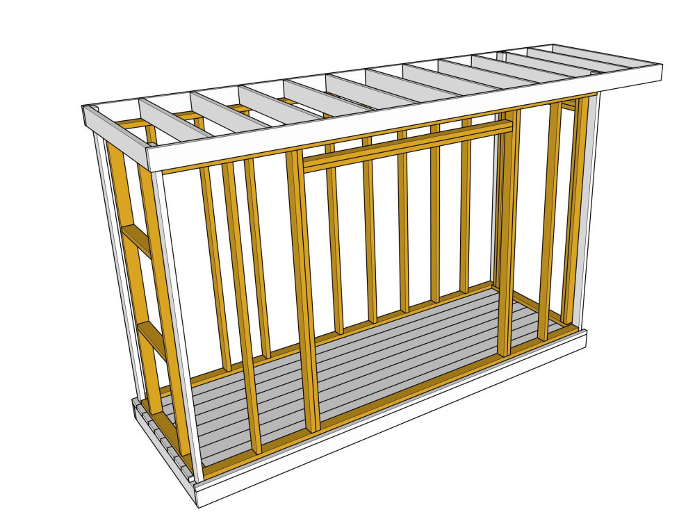 A 3d, 2d, CAD model of an outdoor shed woodworking build plan | Upwork