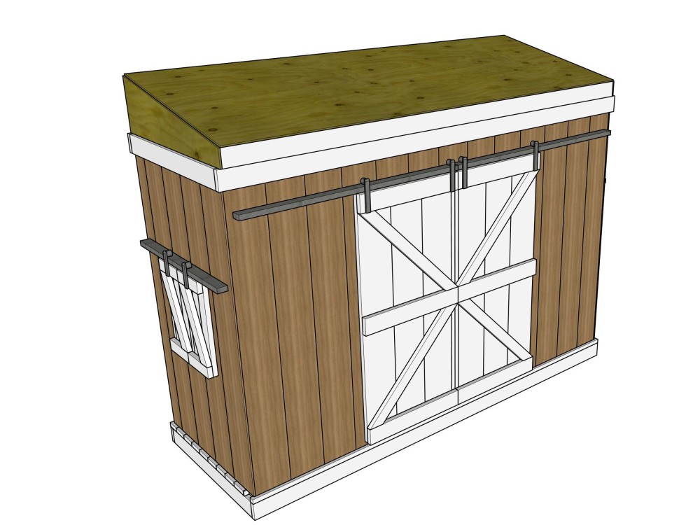 A 3d, 2d, CAD model of an outdoor shed woodworking build plan | Upwork