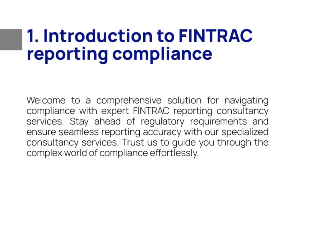 FINTRAC Regulations Compliance Mapping Analysis & Reporting (EFT/LCTR ...
