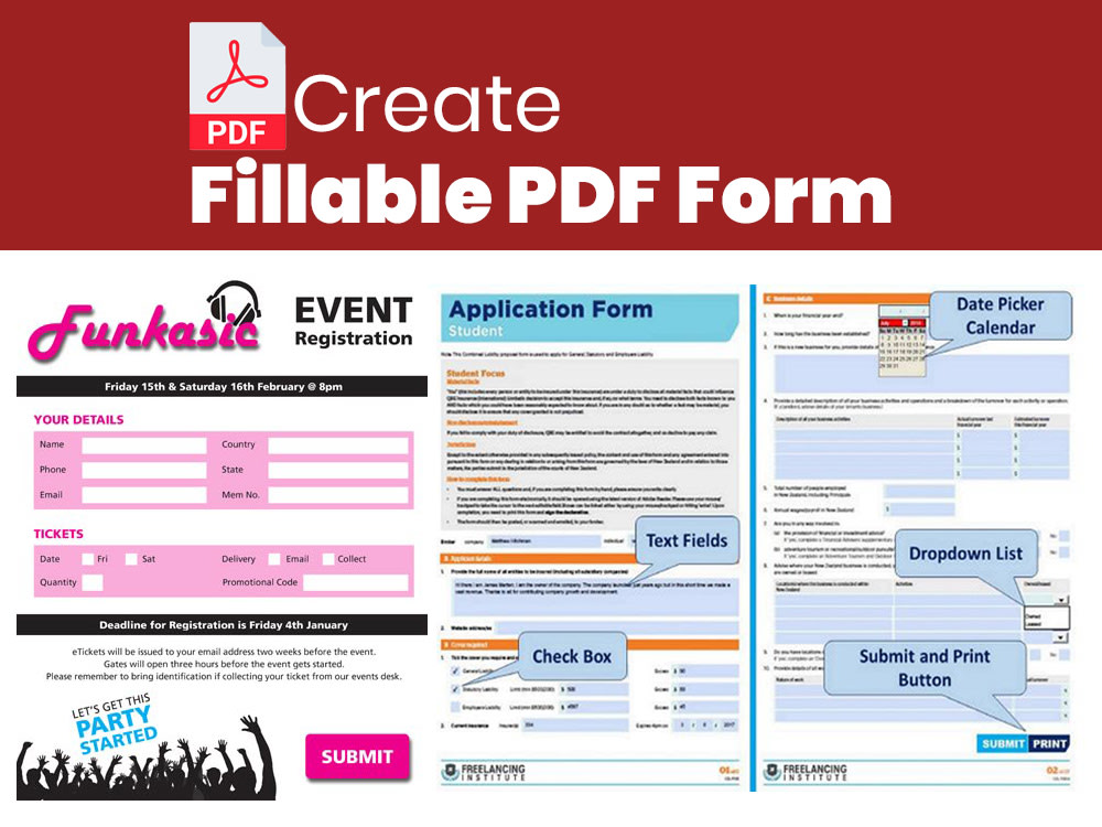 Create digital fillable pdf form or redesign pdf form or convert file ...