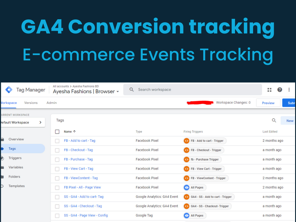 Google Analytics 4 Conversion tracking | Tag Manager, Facebook Pixel ...