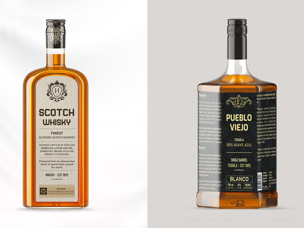 Gin alcohol label, wine label, beer label, whisky label, vodka label ...
