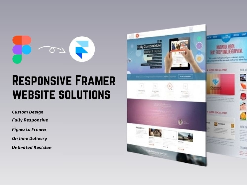 Figma to framer pixel perfect responsive website conversion | Upwork