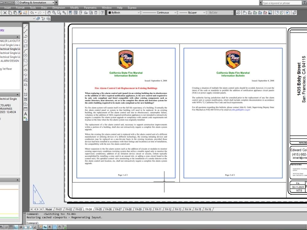 Fire alarm and sprinkler system drawings | Upwork