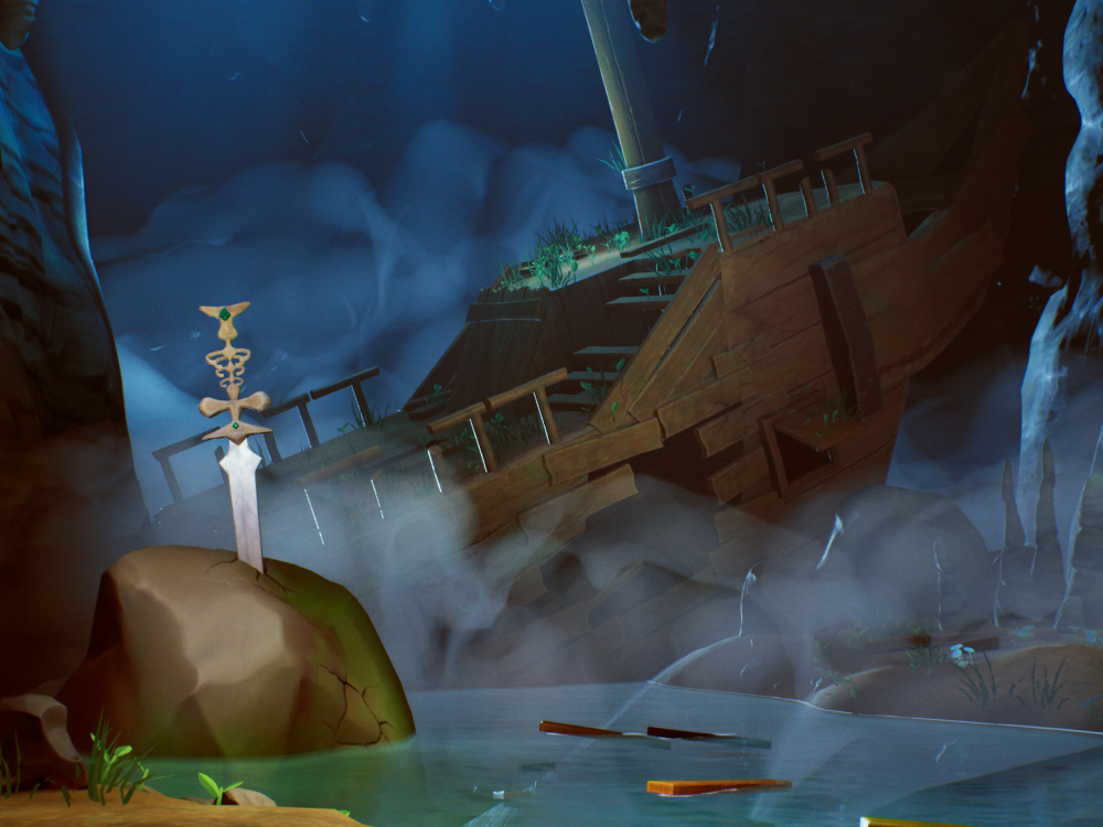 3D game environment including modular kit for level design and props ...