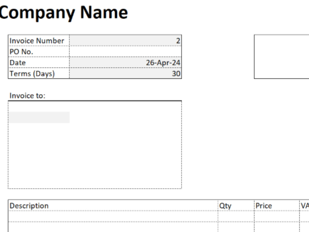 Easy to use automated invoice system in excel | Upwork