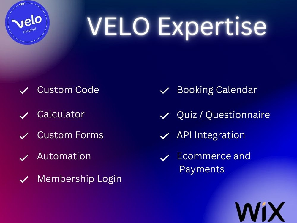 Velo development based work on Wix websites! | Upwork