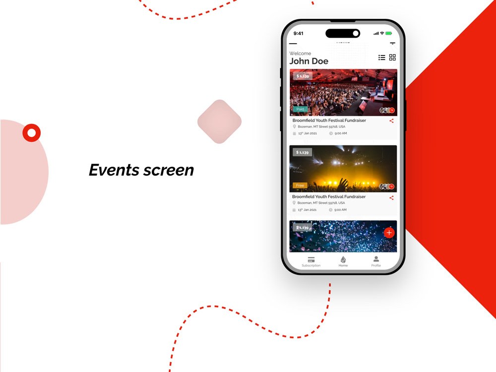 A marvelous customizable events-organizing app | Upwork