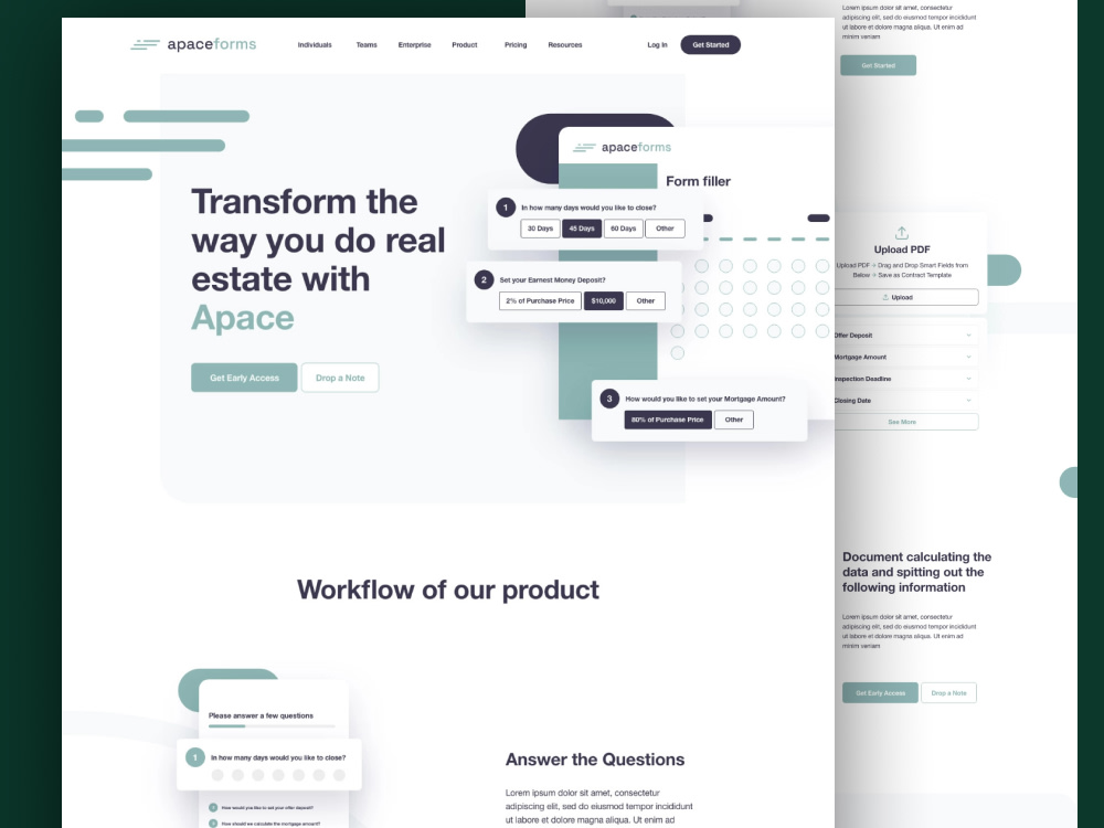 A SaaS Lading Page Design, with Custom Graphics showing Product ...