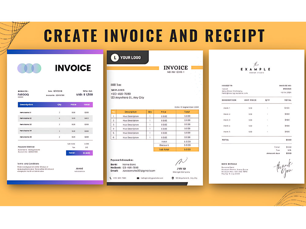 Invoice and receipt designs | Upwork