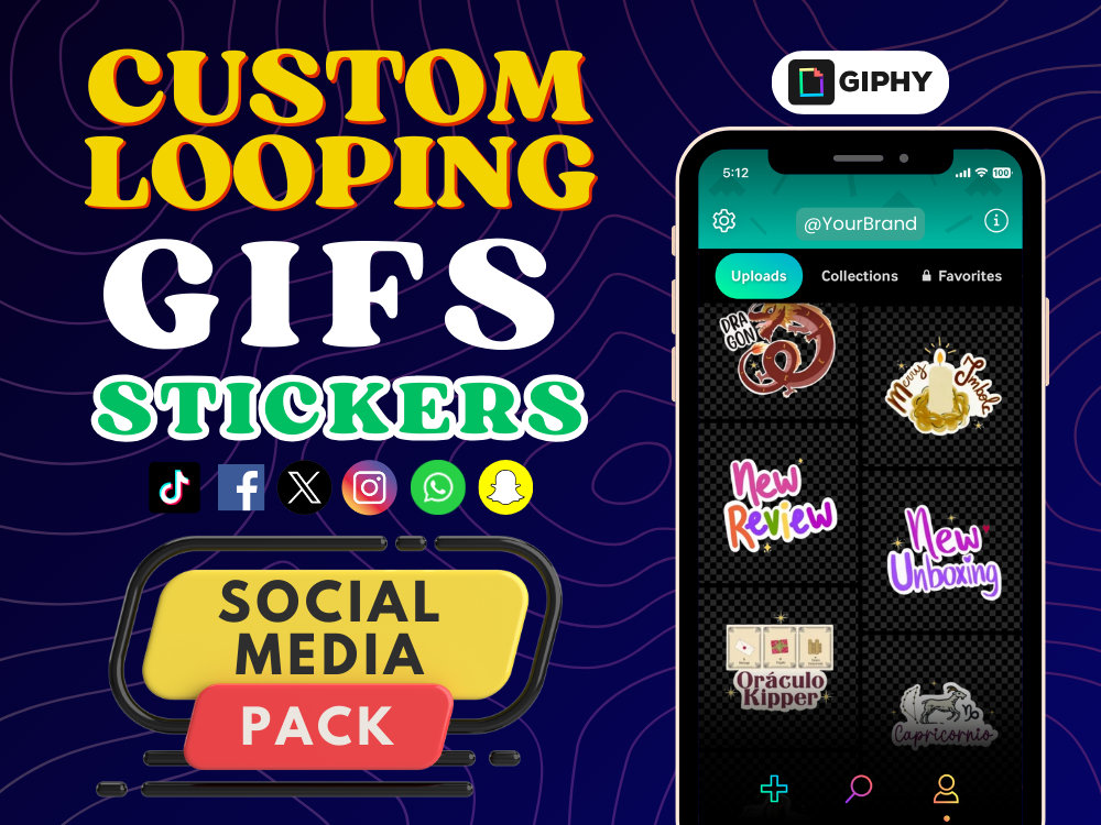 Animated GIF stickers for social media stories, brands in any industry ...