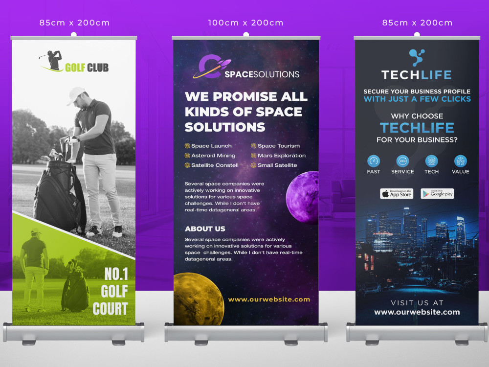 Retractable, Roll up, Pull up banner design for Trade Show Exhibits ...