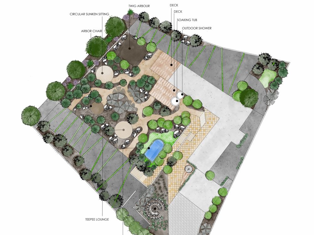 A Landscape layout sketch | Upwork