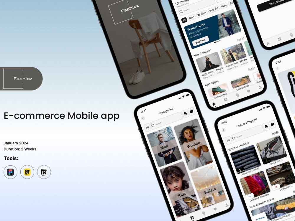 A fantastic seamless E-commerce mobile app for Fashion selling UI/UX ...