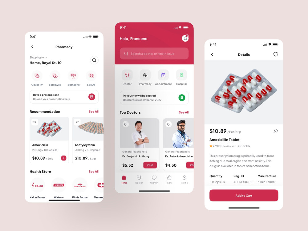 A Medical & Healthcare Mobile app & web UI/UX Design, Figma Prototype ...