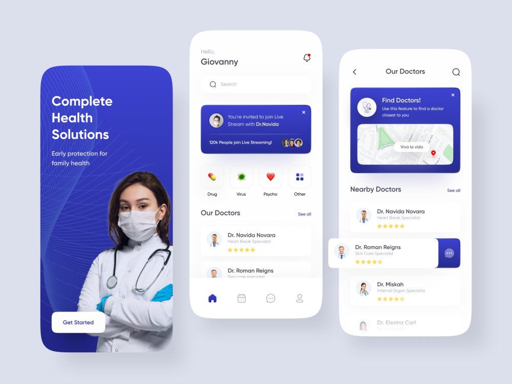 A Medical & Healthcare Mobile app & web UI/UX Design, Figma Prototype ...