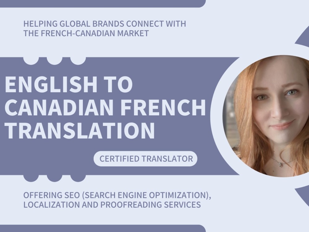 A translation from English to Canadian French | Upwork