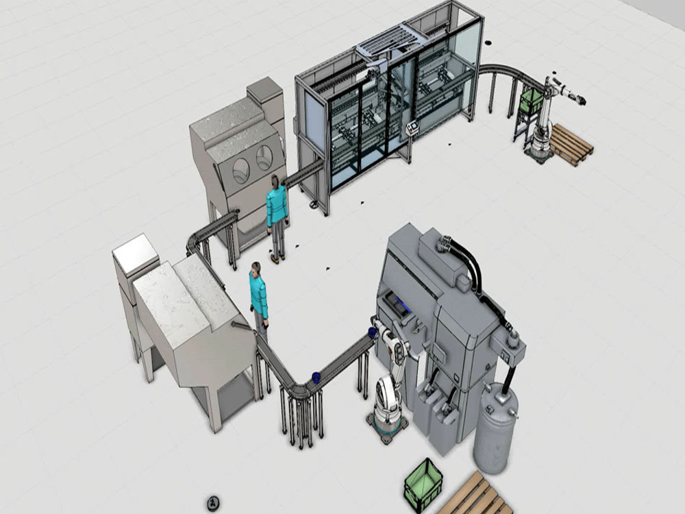 Simple 3d manufacturing simulation layout in visual components | Upwork