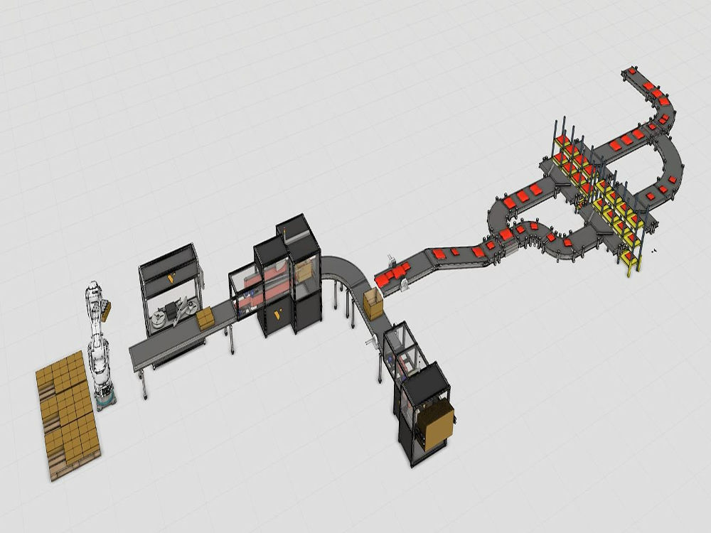 Simple 3d manufacturing simulation layout in visual components | Upwork