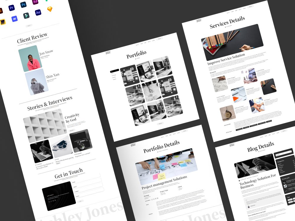 AshleyJones -Resume, CV, Portfolio HTML Template | Upwork