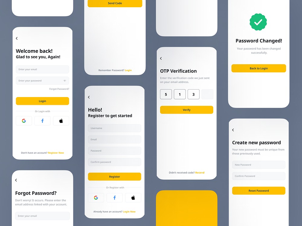 Expertly Crafted Frontend Screens: Welcome, Login/Sign Up, OTP Screens ...