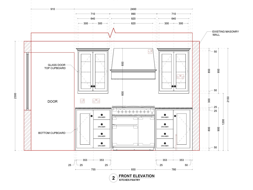 Kitchen pantry cupboard drawing in AutoCAD | Upwork