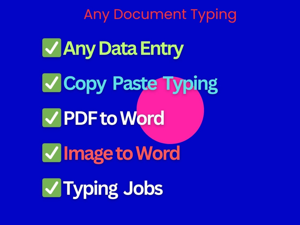 Fast data entry, copy paste job, manual typing, any file to Word or ...