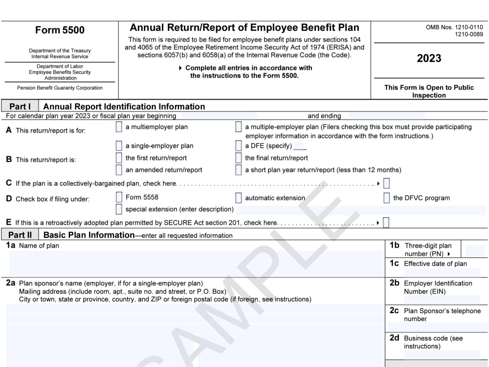 Form 5500 for Defined Benefit Contribution Plan | Upwork