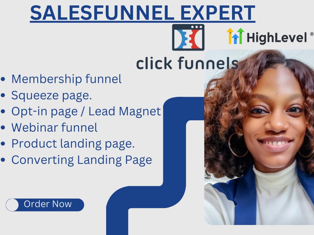 A strategic designed sales funnel in clickfunnel, gohighlevel ...