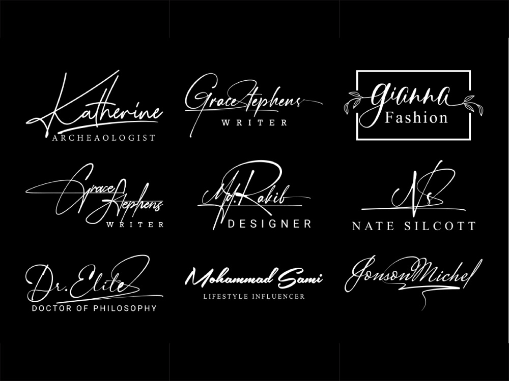Handmade handwriting handwritten scripted cursive signature logo design ...