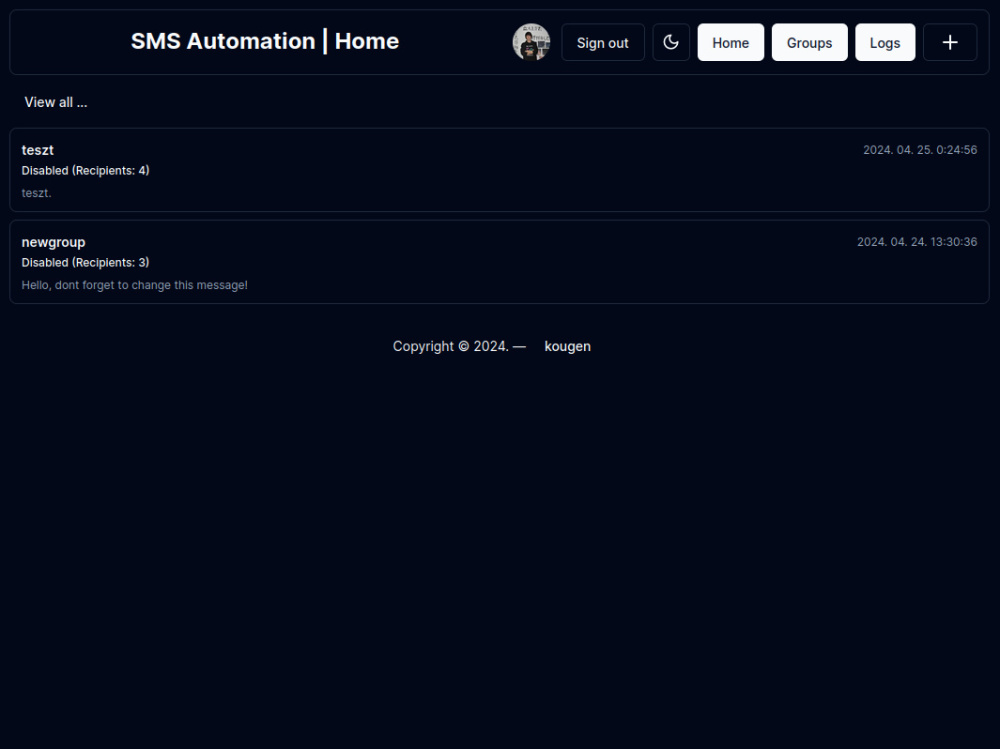 Sms automation website where you can send sms | Upwork